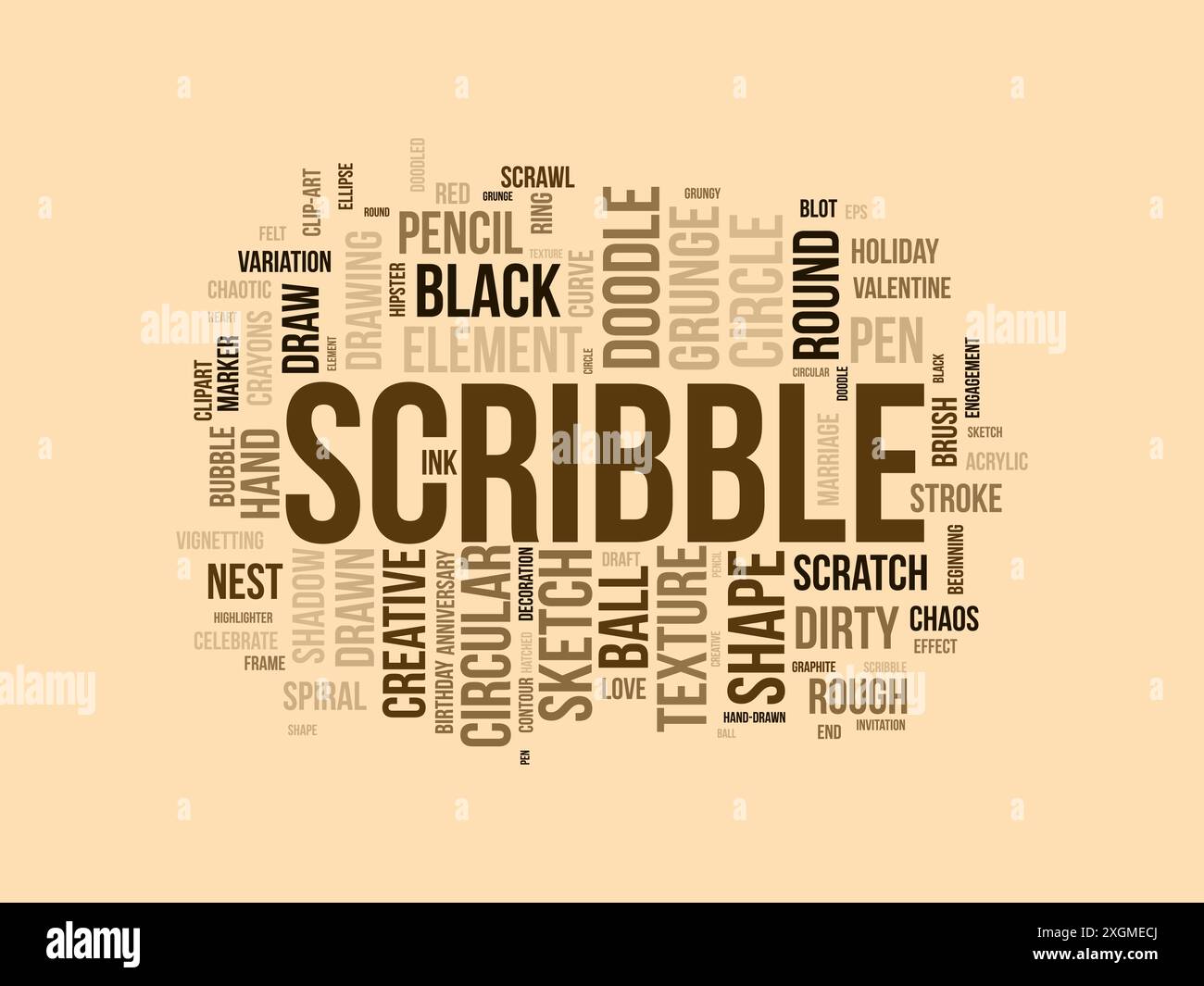 Scribble word cloud template. Art concept vector background Stock ... Scribble word cloud template. Art concept vector background Stock ...