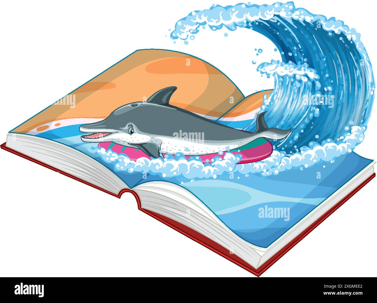 Dolphin jumping out of an open book Stock Vector Image & Art - Alamy