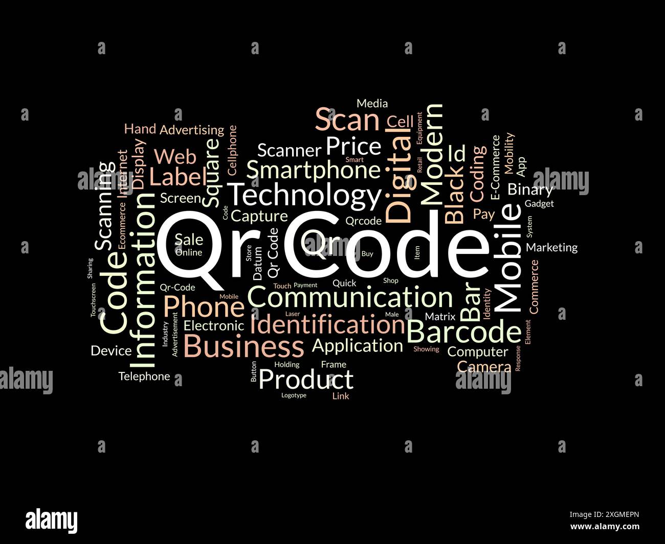 Qr Code wordcloud template. Business concept vector background Stock ...