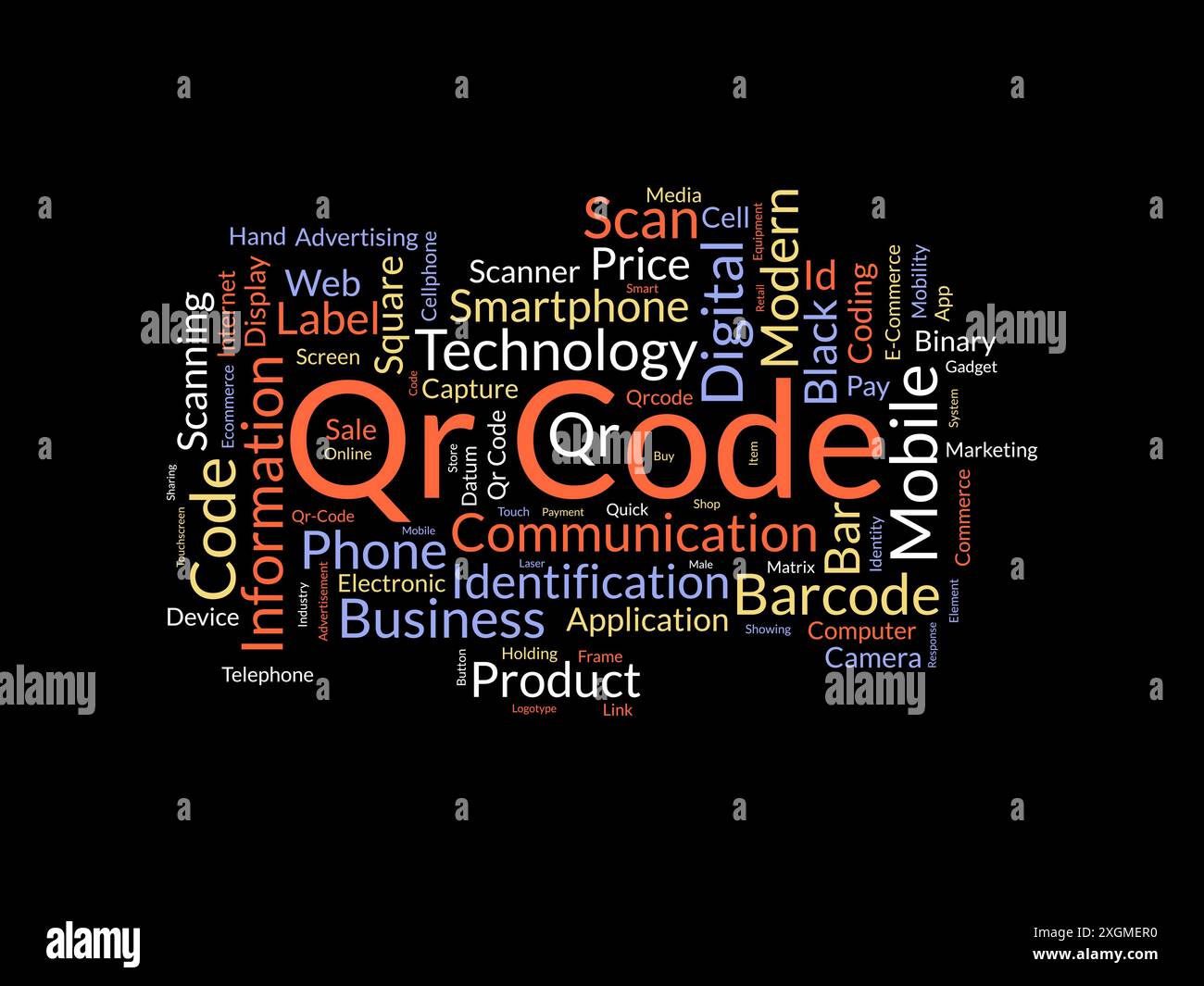 Qr Code wordcloud template. Business concept vector background Stock ...