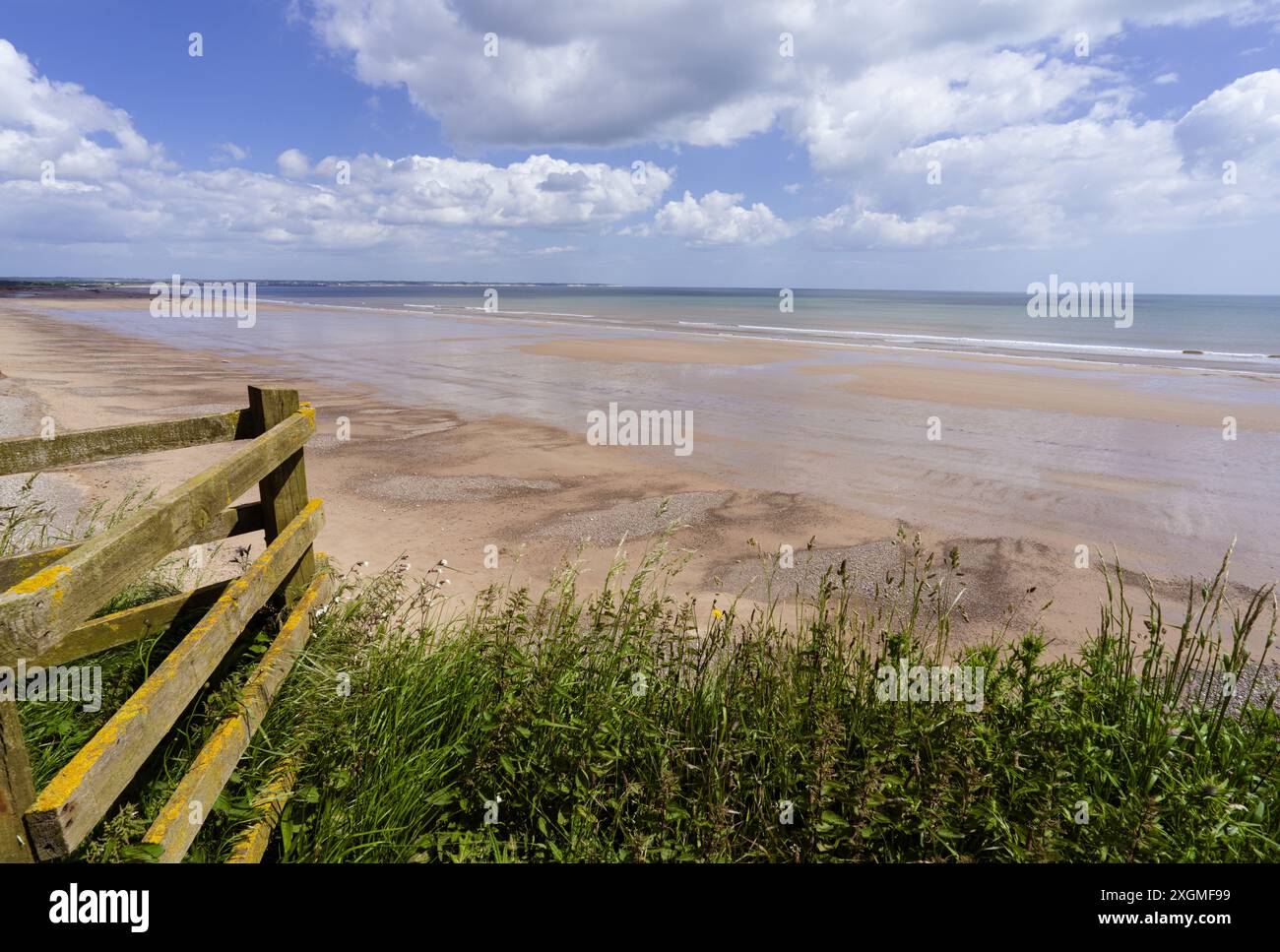 Barmston beach at low tide looking north towards Bridlington Stock ...
