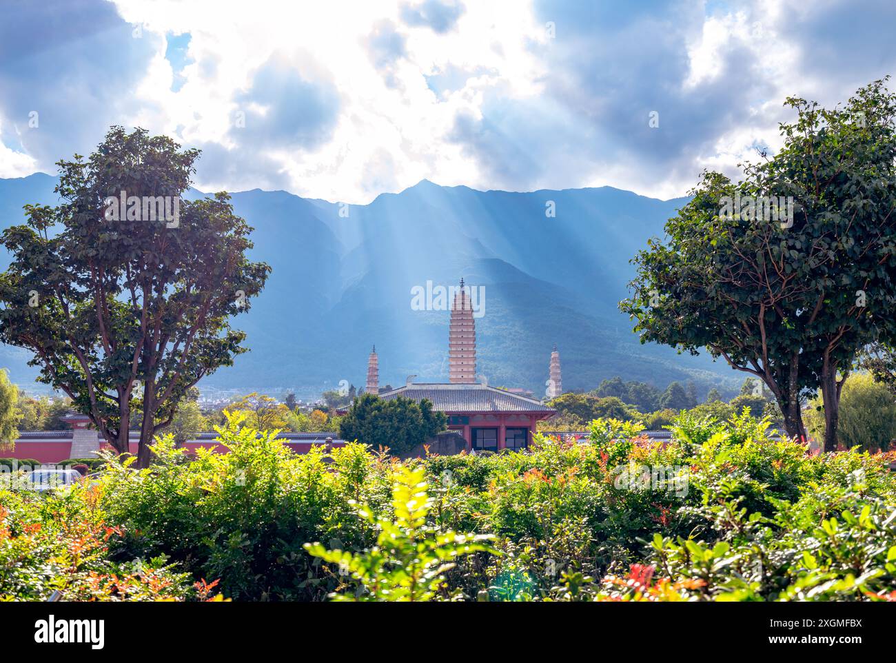Chongsheng temple Three Pagodas in Dali city Yunnan provice, China ...