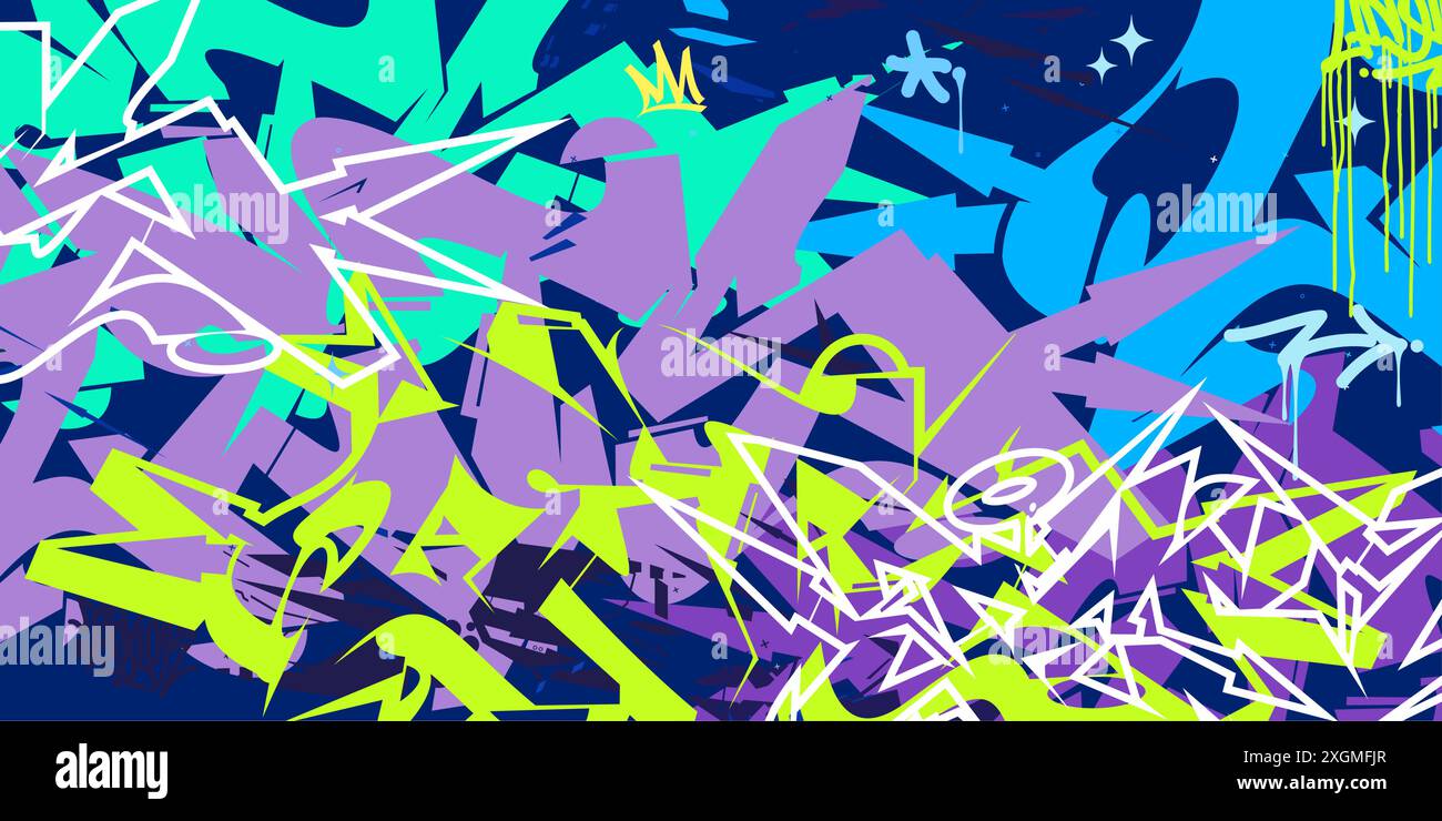 Modern Abstract Hip Hop Urban Street Art Graffiti Style Vector ...