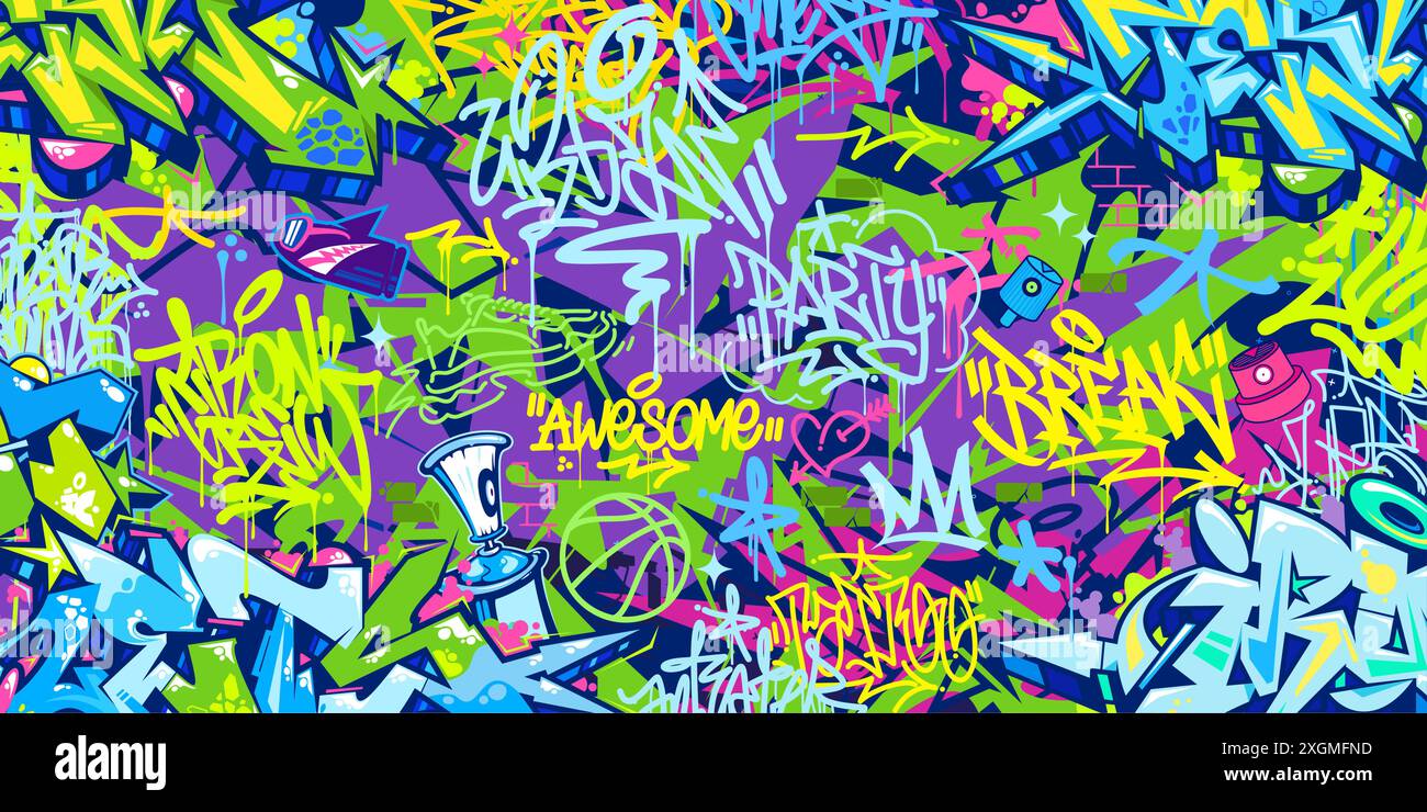 Modern Abstract Hip Hop Urban Street Art Graffiti Style Vector ...