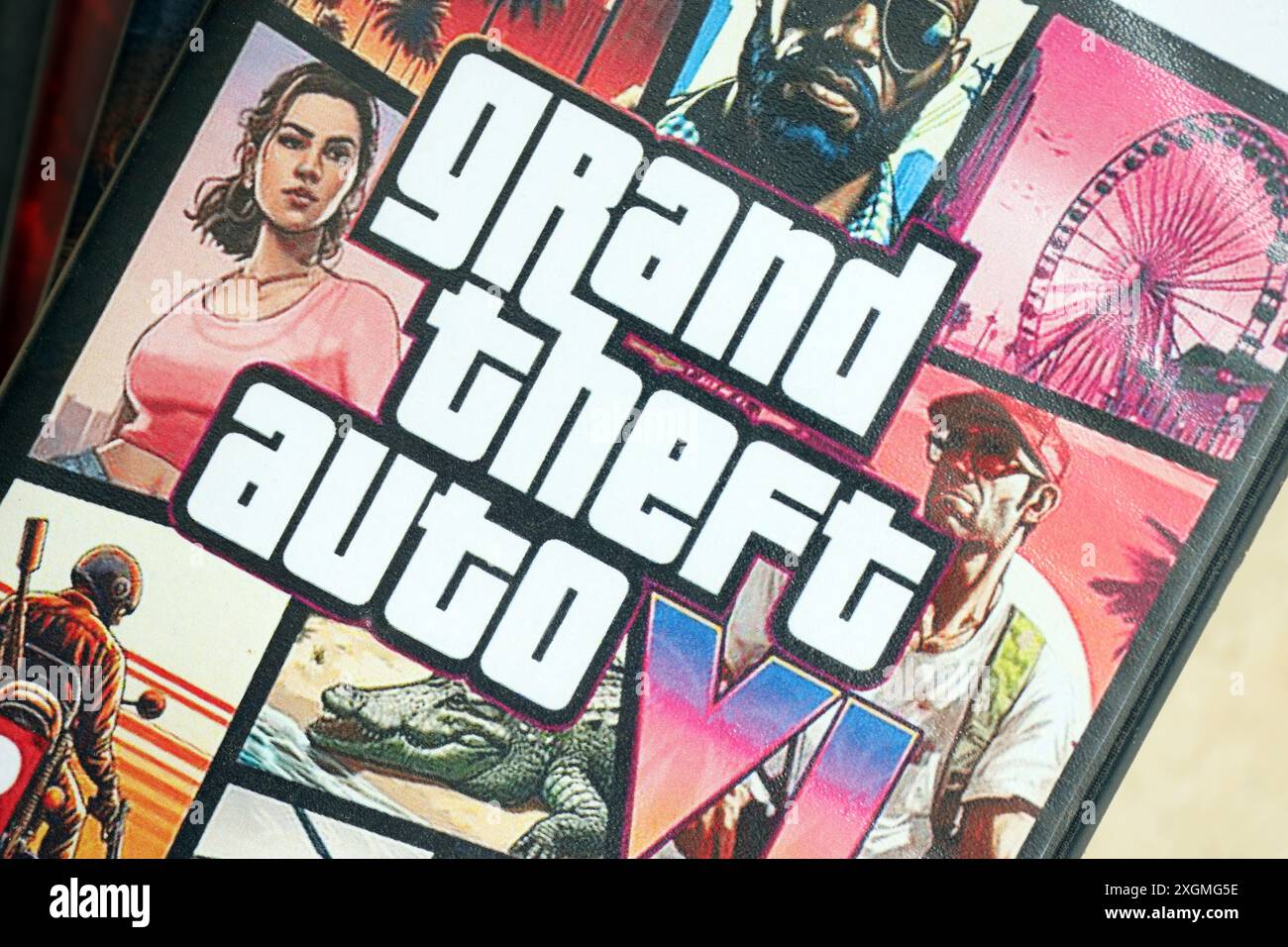 KYIV, UKRAINE - JUNE 26, 2024 Grand Theft Auto 6 PS5 video game disc ...