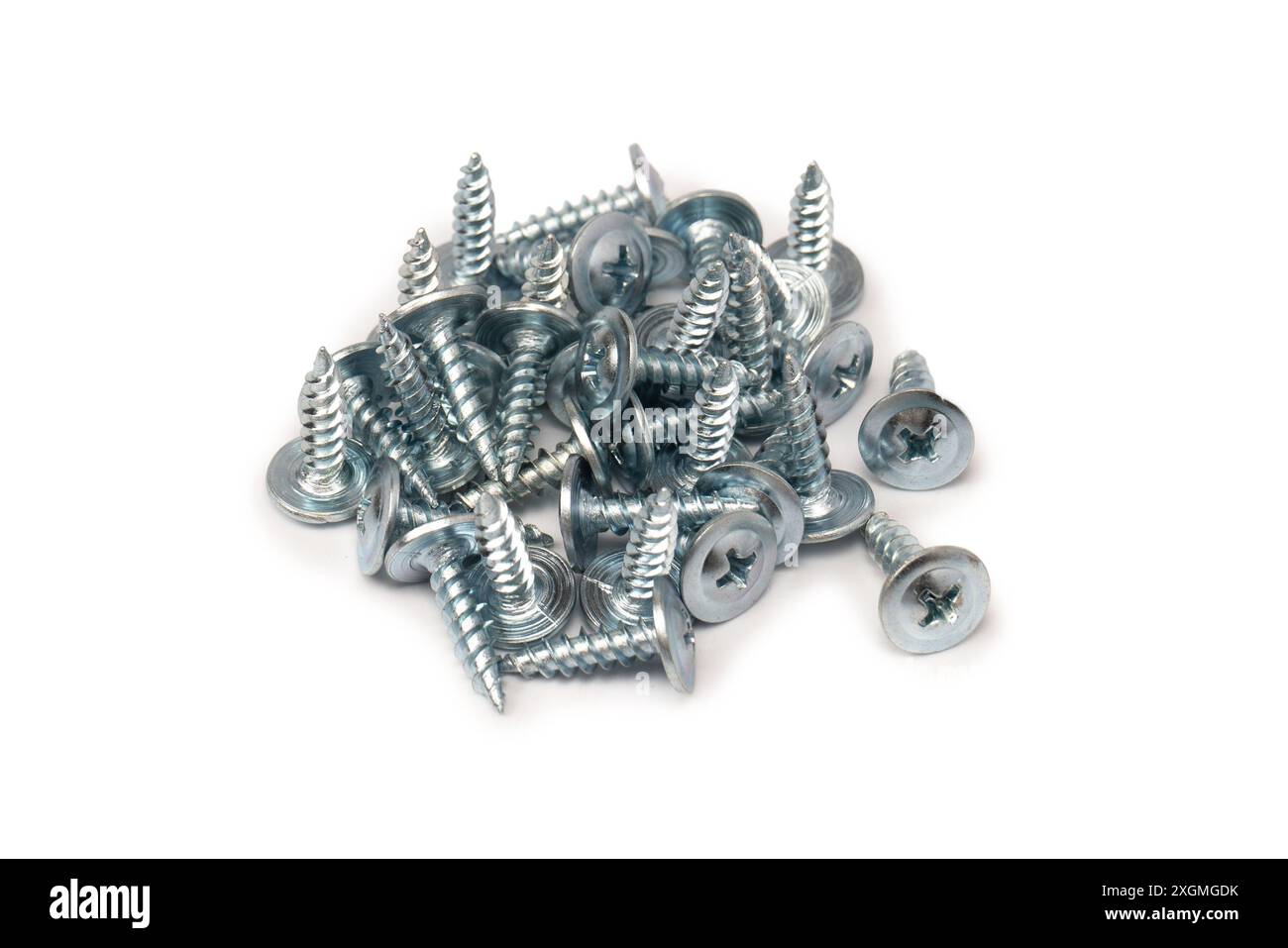 Screw-washer to wood isolated on a white background Stock Photo - Alamy