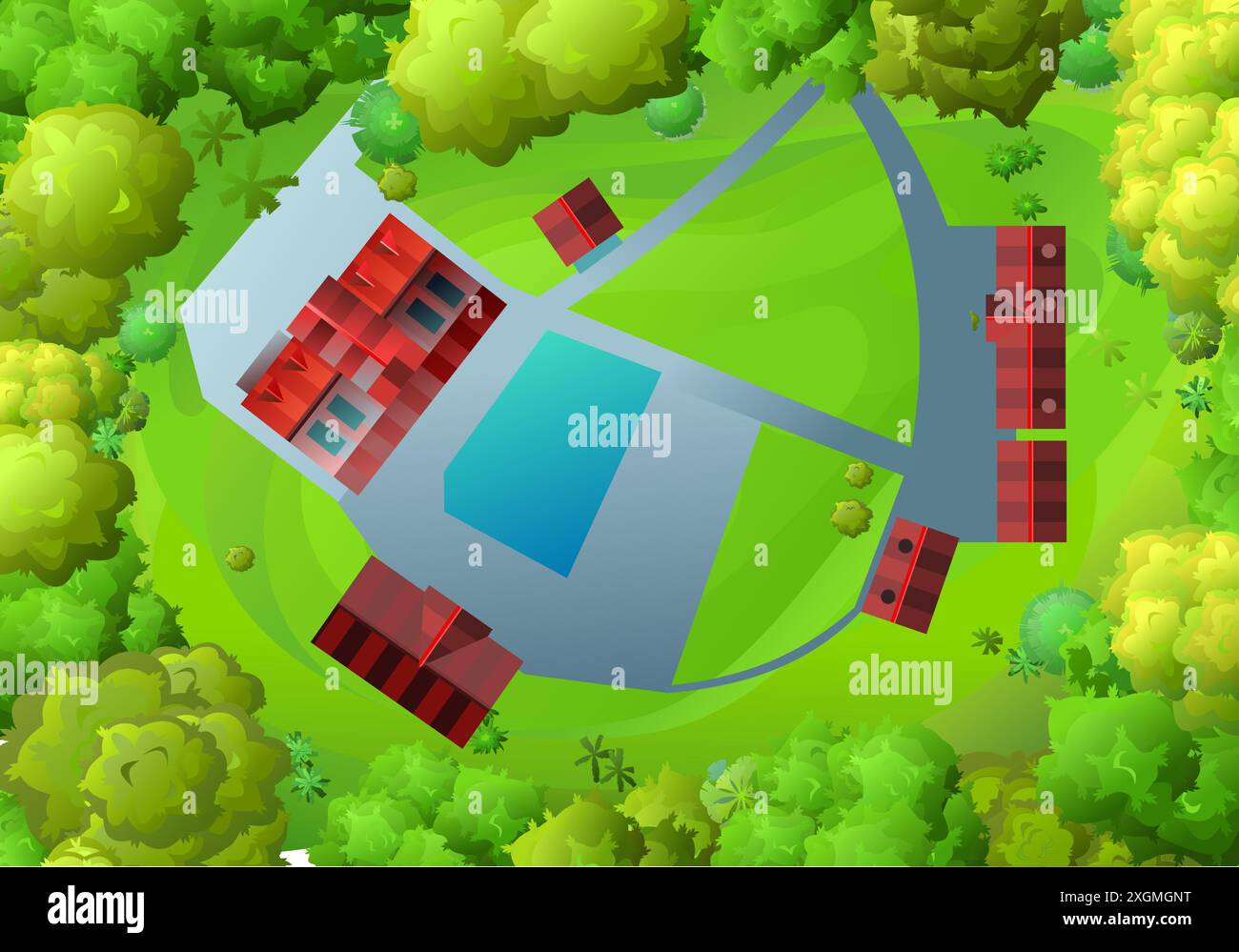 Aerial landscape view from helicopter Stock Vector Images - Alamy