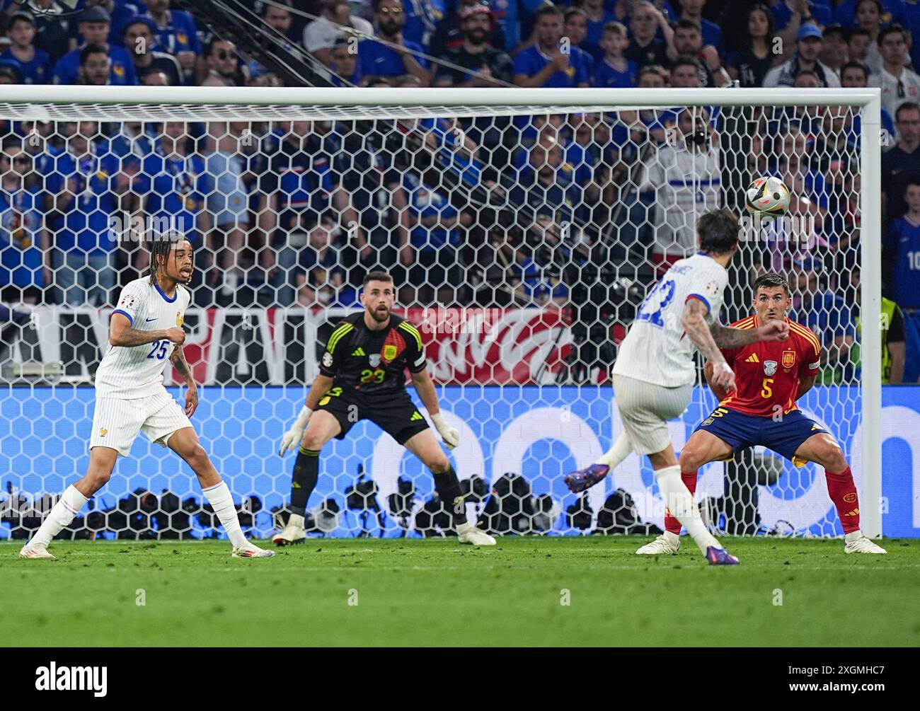 Munich, Germany. 9th July, 2024. Theo Hernandez (2nd R) of France ...