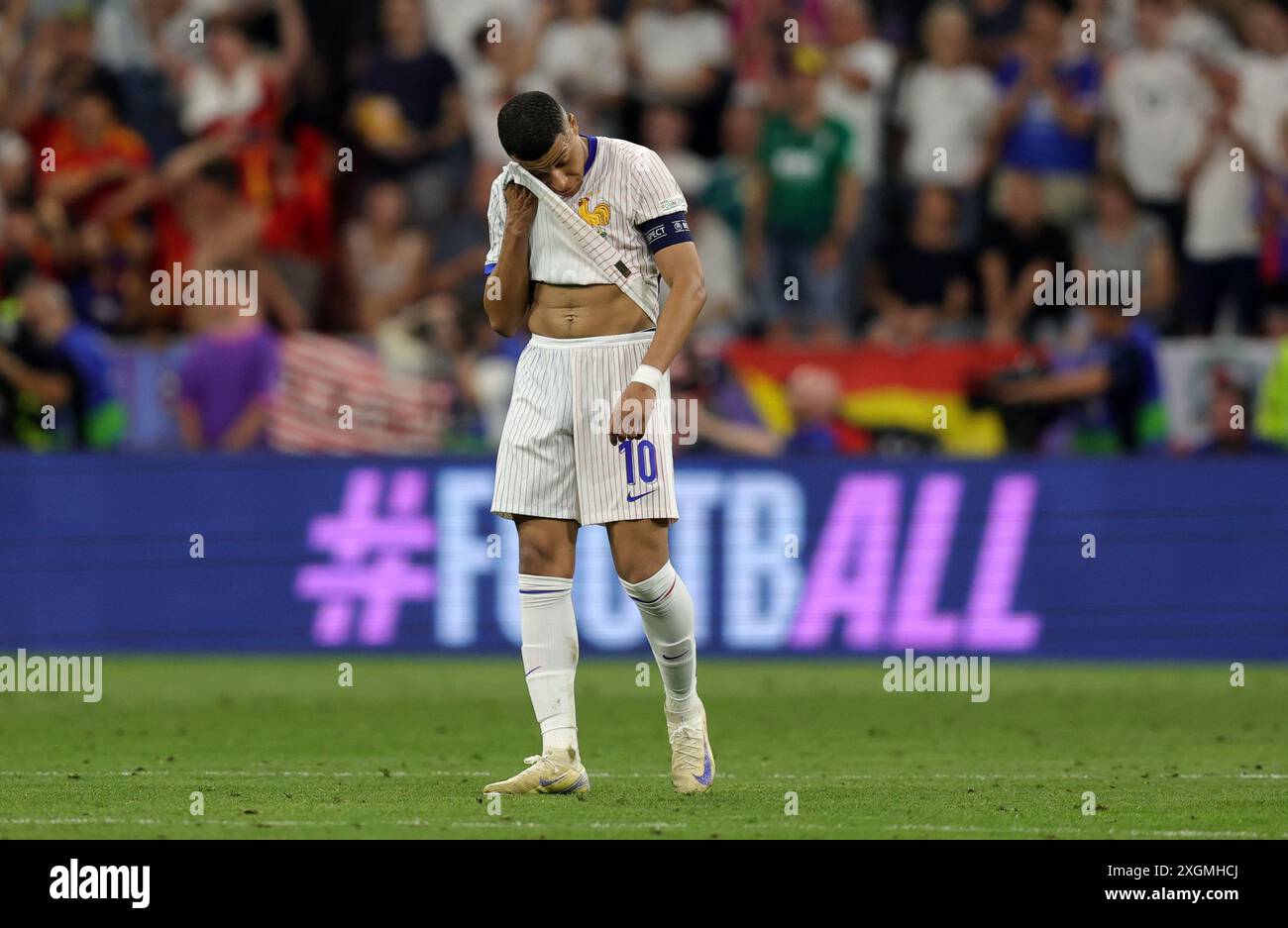 MUNICH, GERMANY - JULY 09: Kylian Mbappe of France disappointed after ...