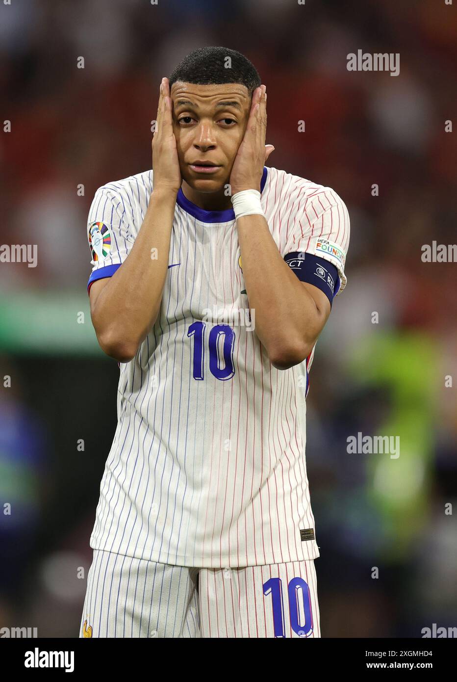 MUNICH, GERMANY - JULY 09: Kylian Mbappe of France disappointed after ...