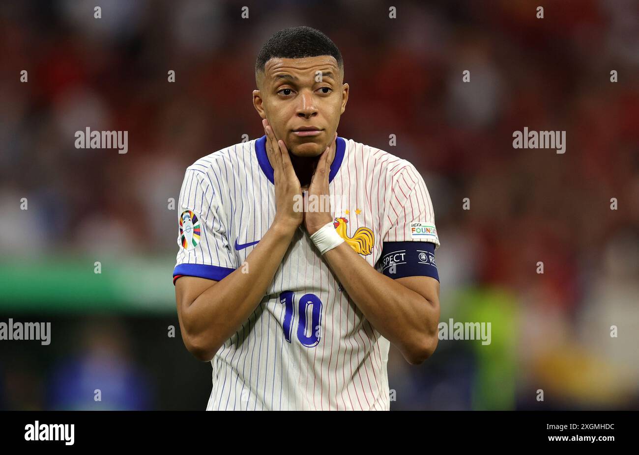 MUNICH, GERMANY - JULY 09: Kylian Mbappe of France disappointed after ...