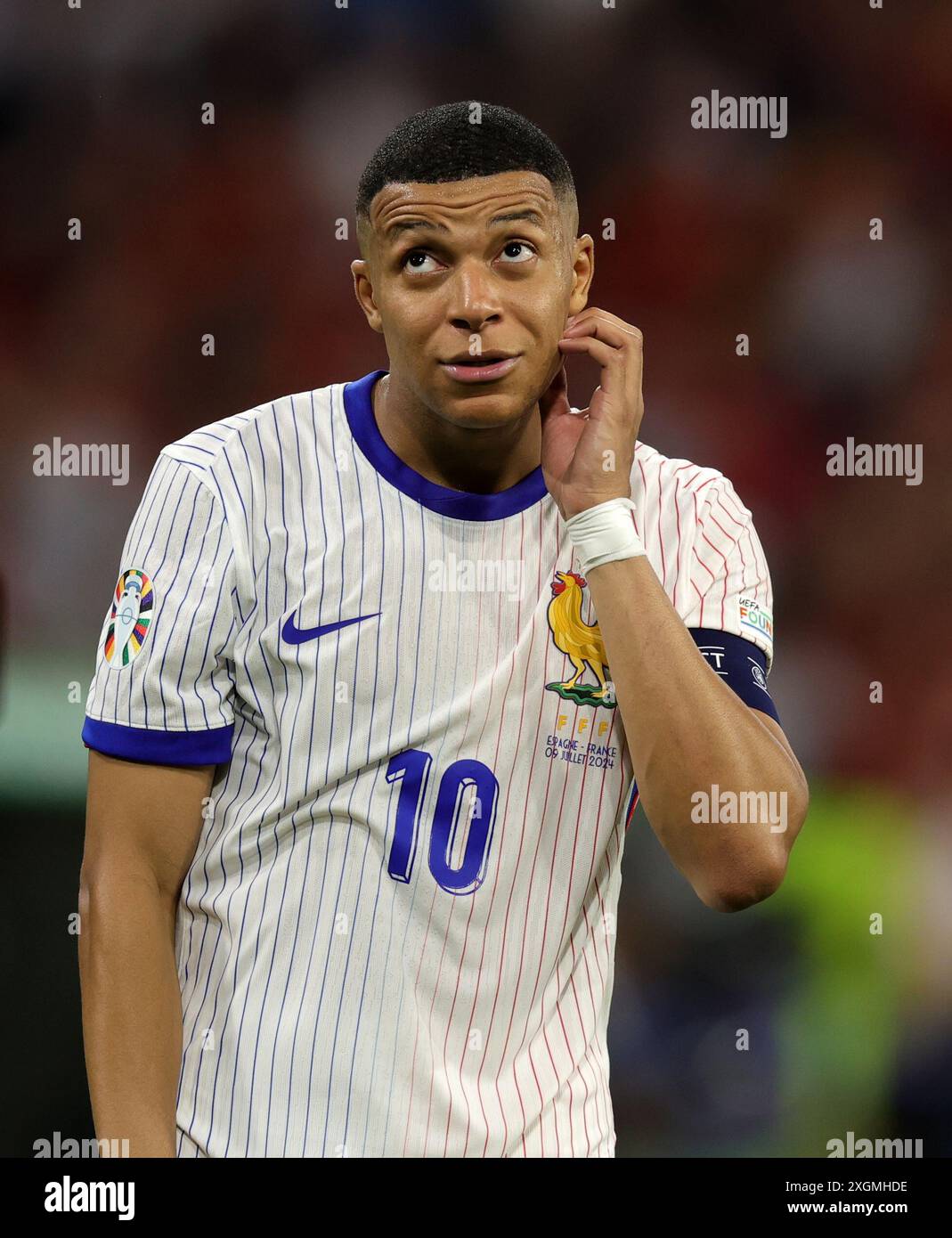 MUNICH, GERMANY - JULY 09: Kylian Mbappe of France disappointed after ...