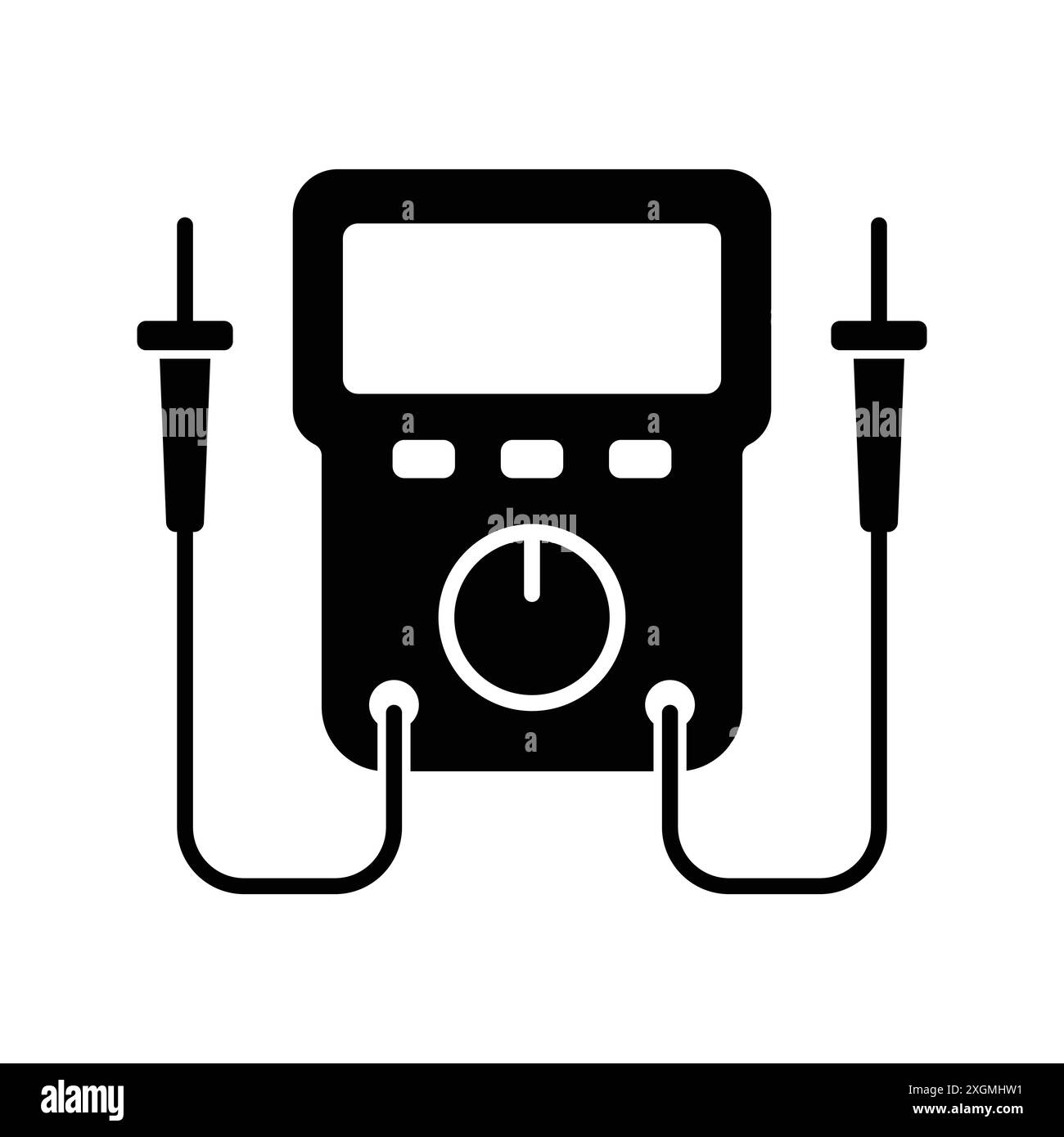 Digital multimeter vector illustration isolated Black and White Stock ...