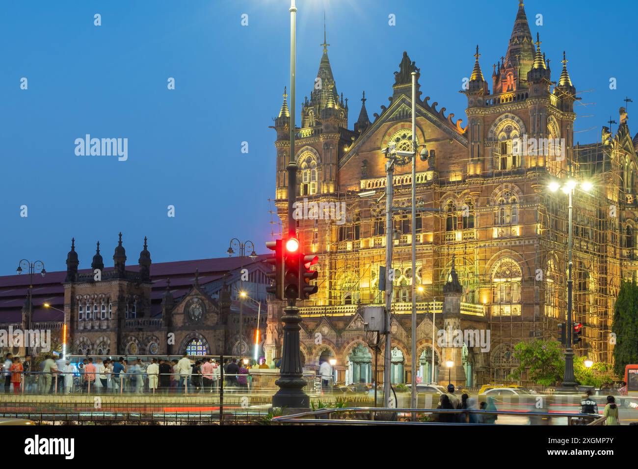 Mumbai, India - April 15, 2024: Chhatrapati Shivaji Terminus at sunset. Chhatrapati Shivaji ...