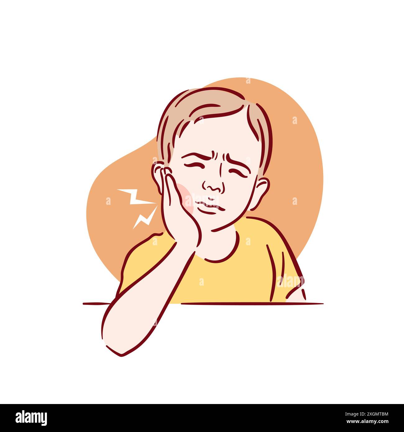 A little boy with a beard has a severe toothache. A guy with bad teeth ...