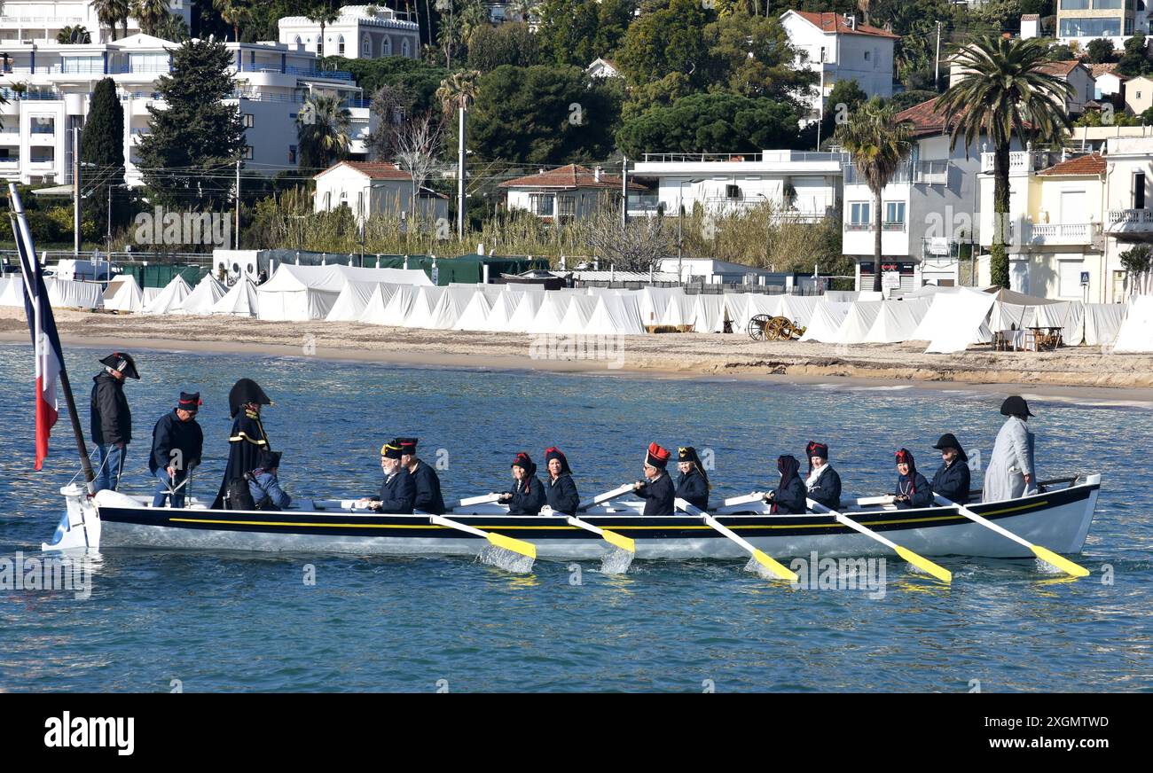 France, french rivera, Golfe Juan, Napoléon landing reconstitution, on ...