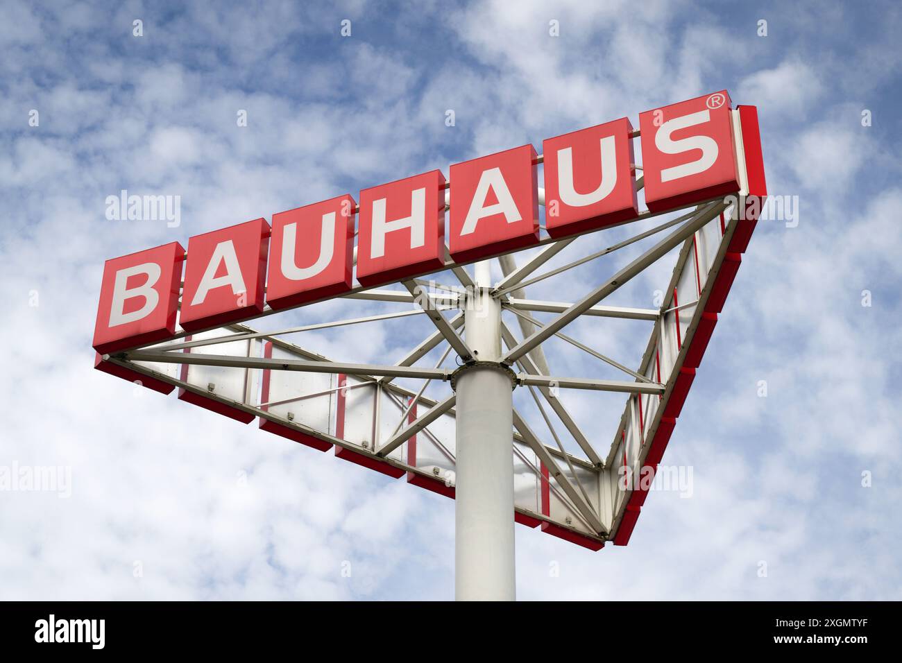 Cologne, Germany July 09 2024: advertising tower of the DIY chain ...