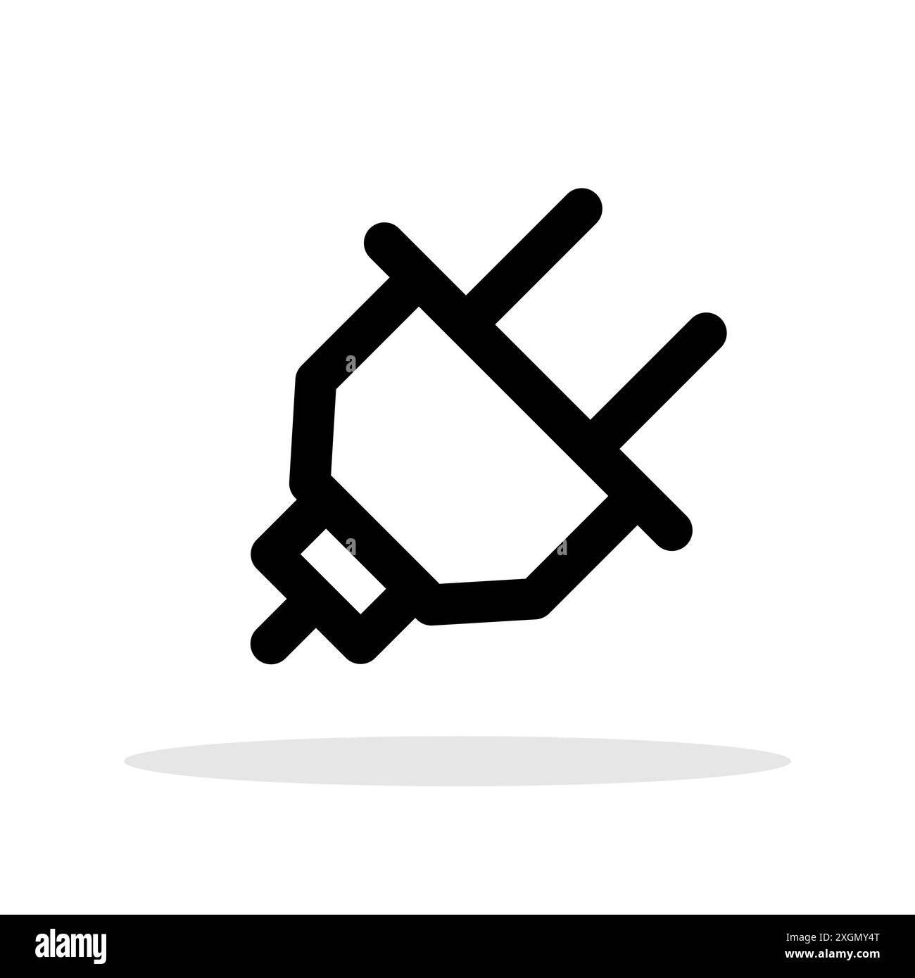 Electric plug icon. Black linear icon of an electric plug, representing ...