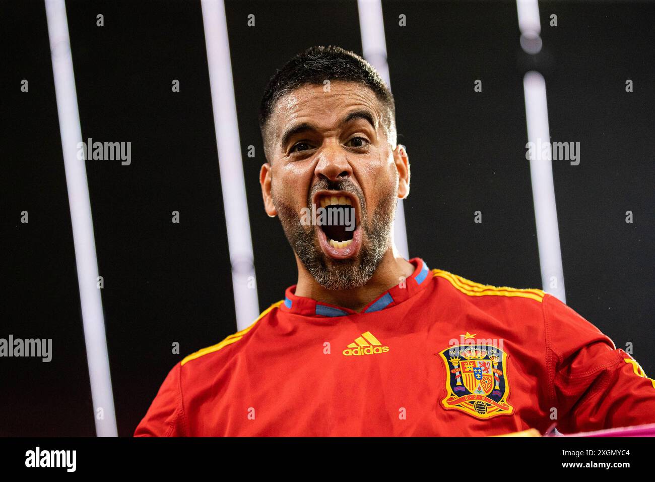 Jubelnder spanischer Fan nach dem Sieg von Spanien GER, Spanien (ESP ...