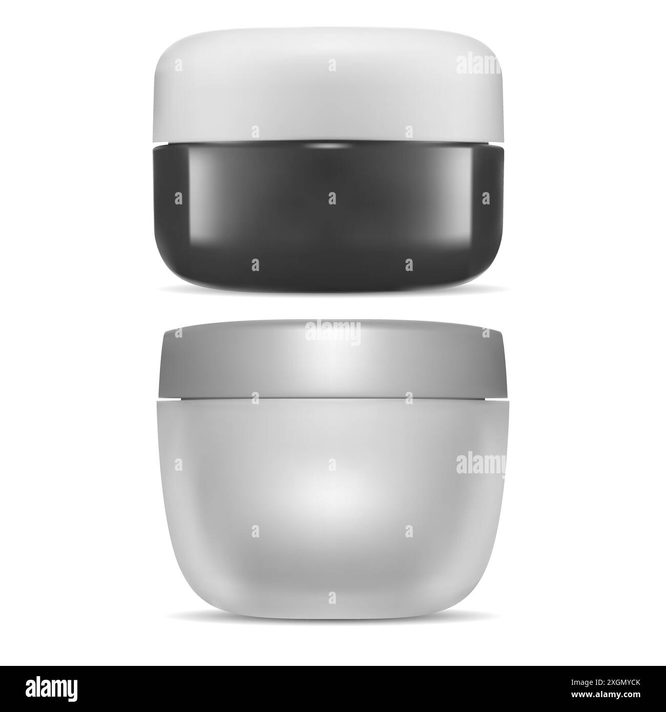 Cream jar, plastic container mock up. Face makeup bottle with cap ...