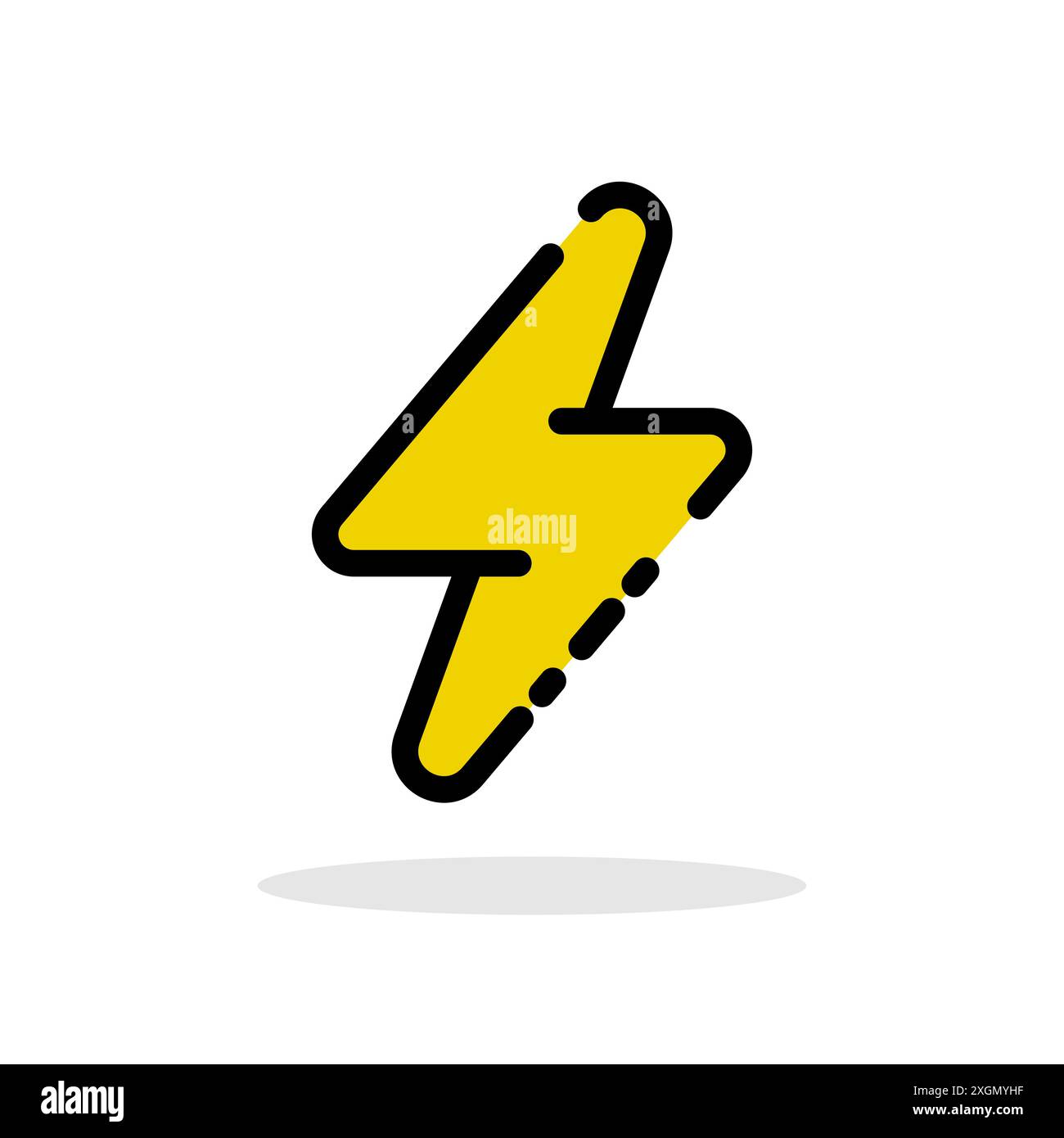 Bright yellow lightning bolt icon representing energy, electricity, and ...