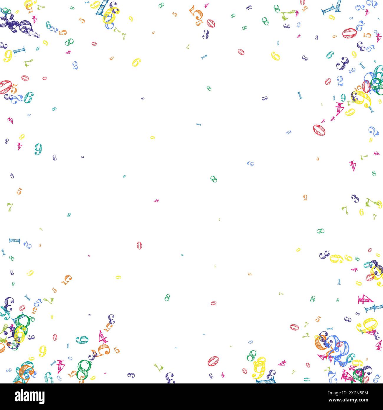 Flying colorful digits and numbers. School math notebook cover. Back to ...