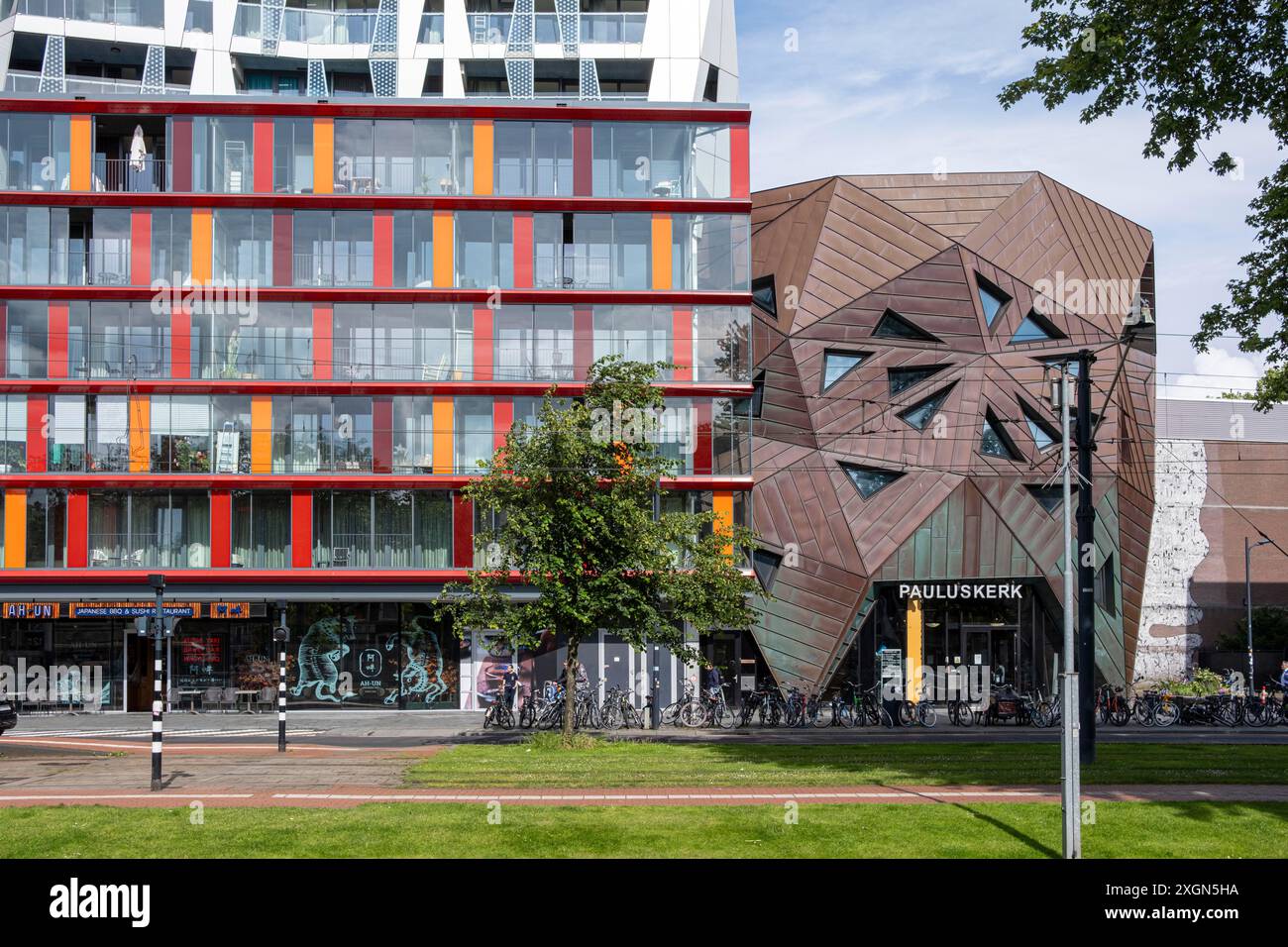 Facade of the Pauluskerk building, shelter for homeless people in the ...