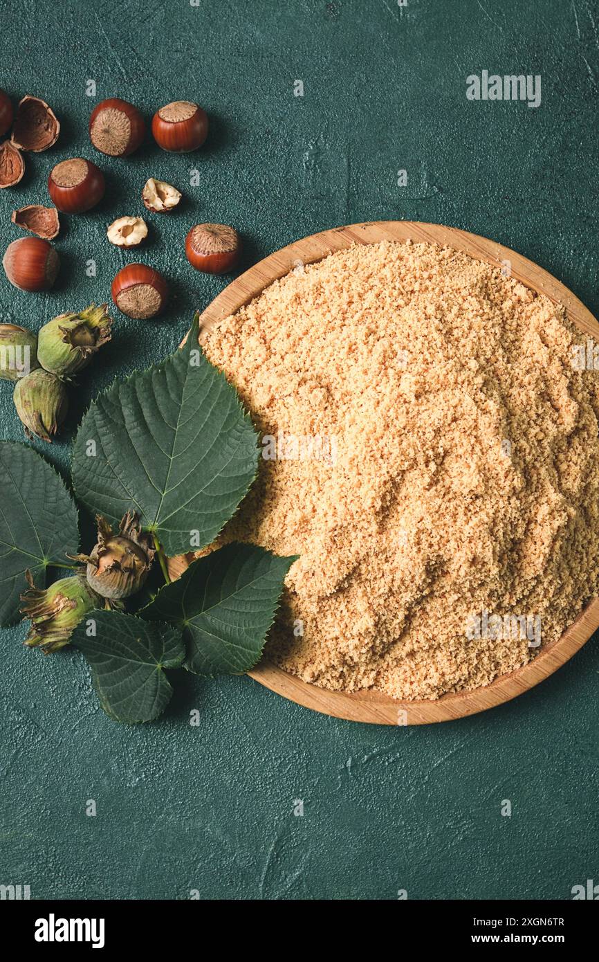 Hazelnut flour, top view, filbert, cobnut, top view, no people Stock ...