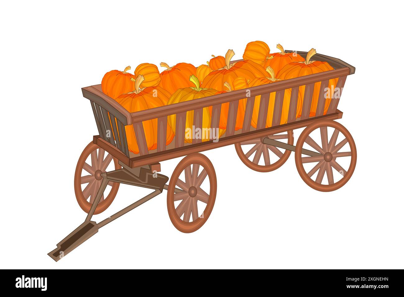 Wagon full of halloween pumpkins Stock Vector Images - Alamy