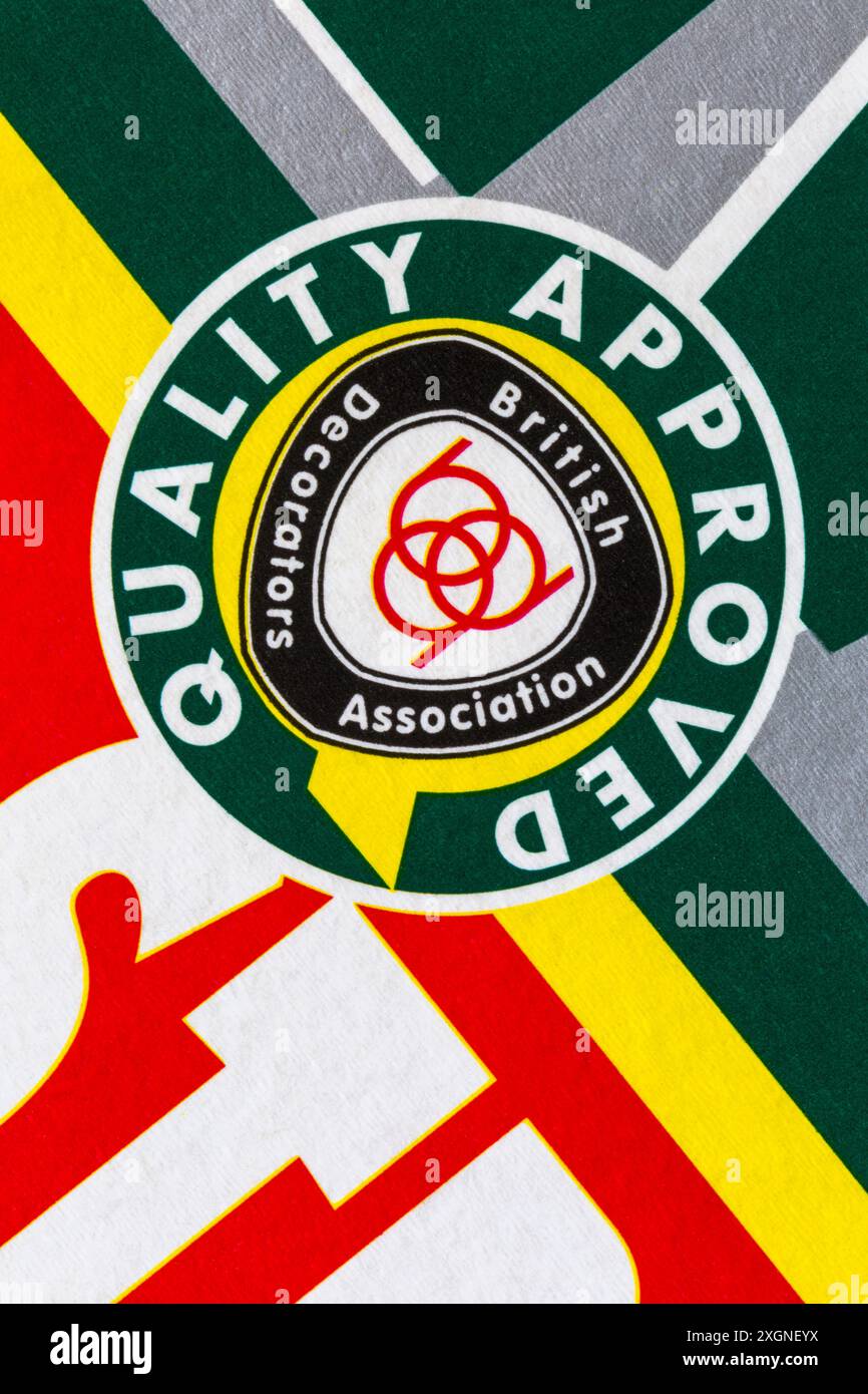Quality Approved British Decorators Association logo symbol on box of ...