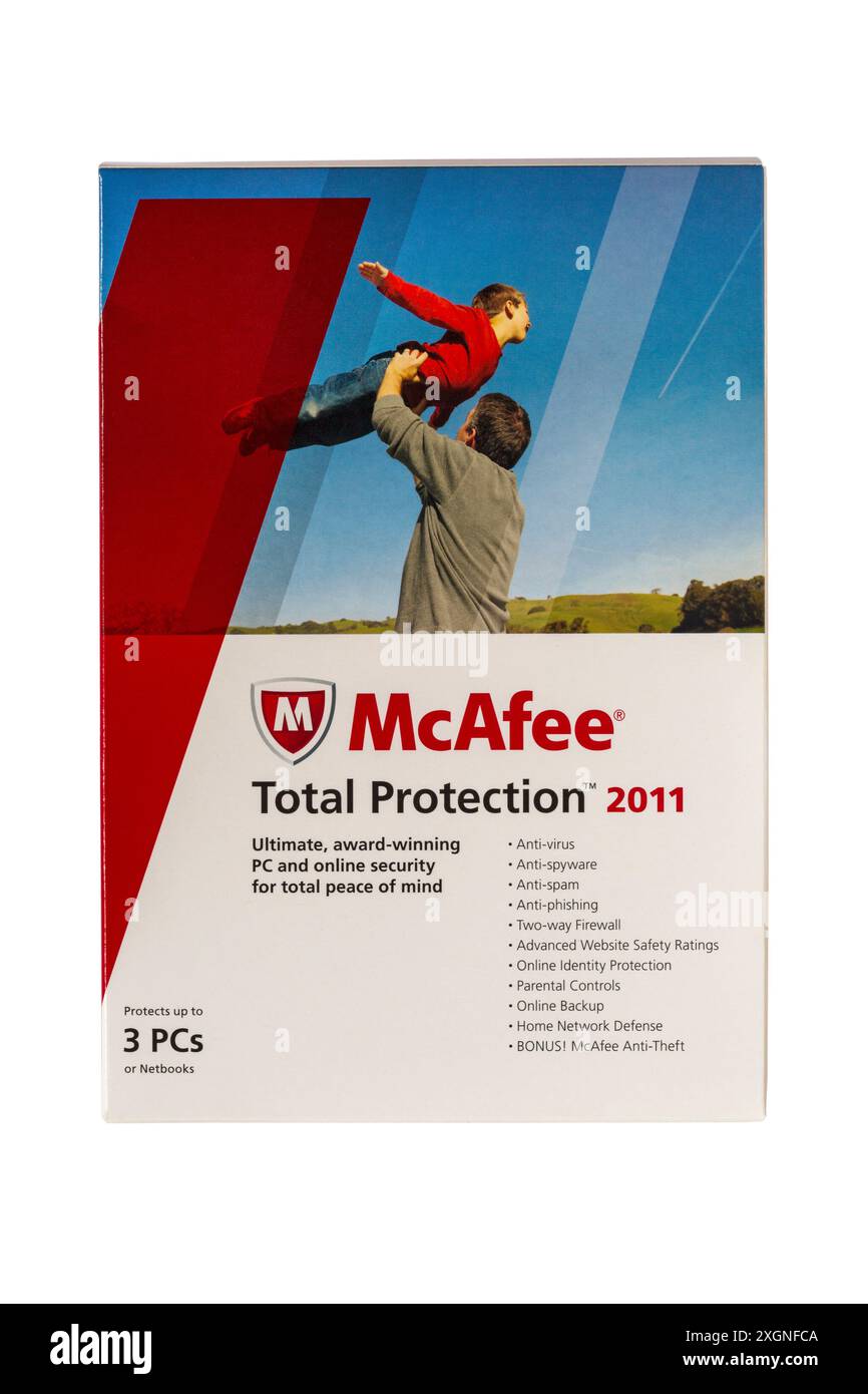 McAfee Total Protection 2011 software isolated on white background ...