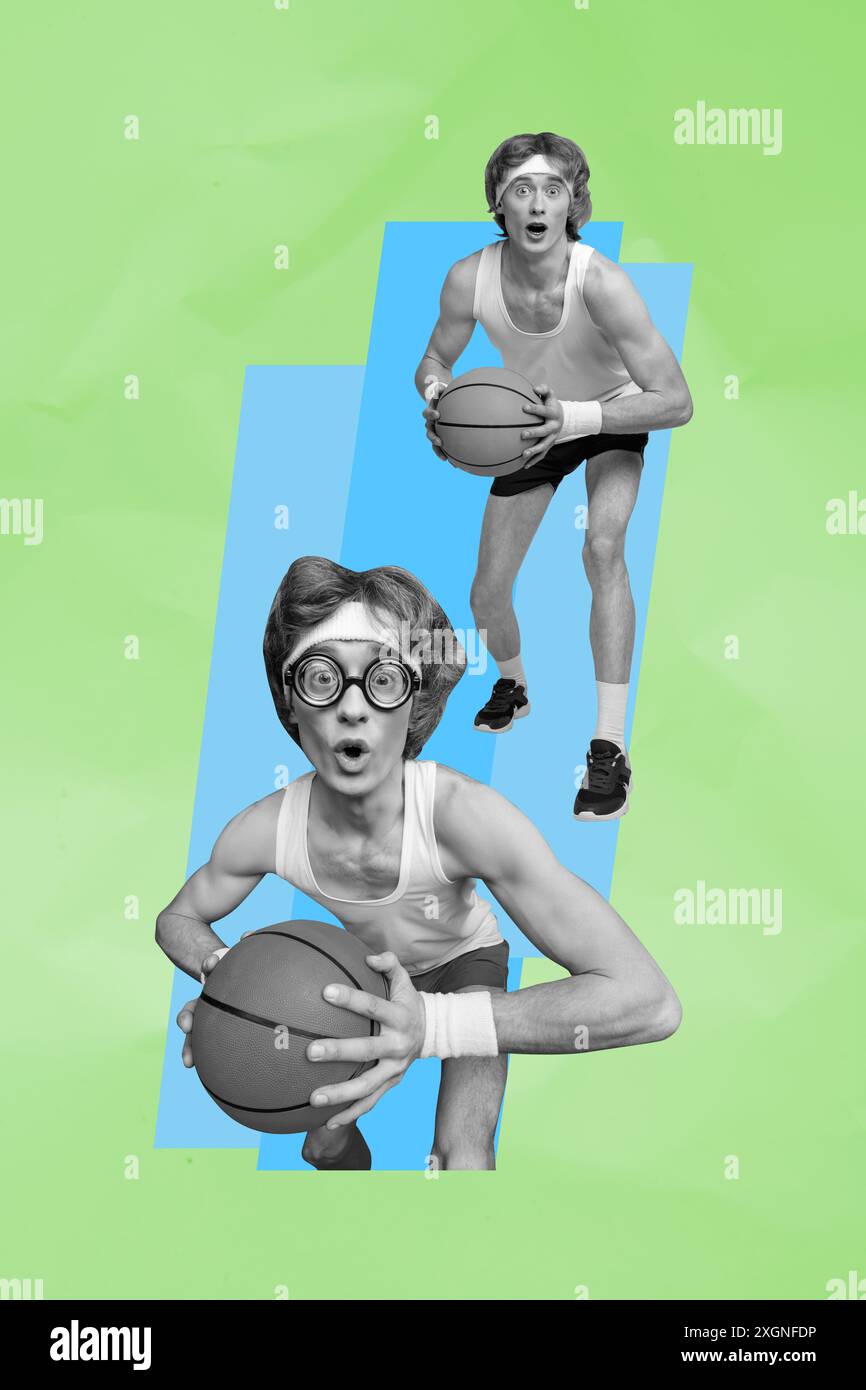 Composite trend artwork 3D sketch image photo collage of sport game ...