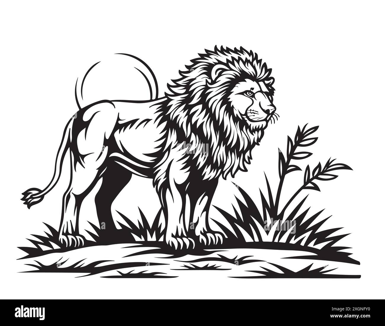 Cute Lion Doodle Coloring Page Character for Kids Activities Stock ...