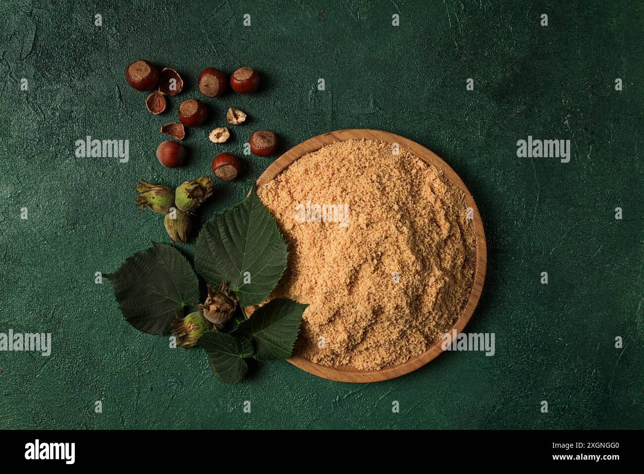 Hazelnut flour, top view, filbert, cobnut, top view, no people Stock ...