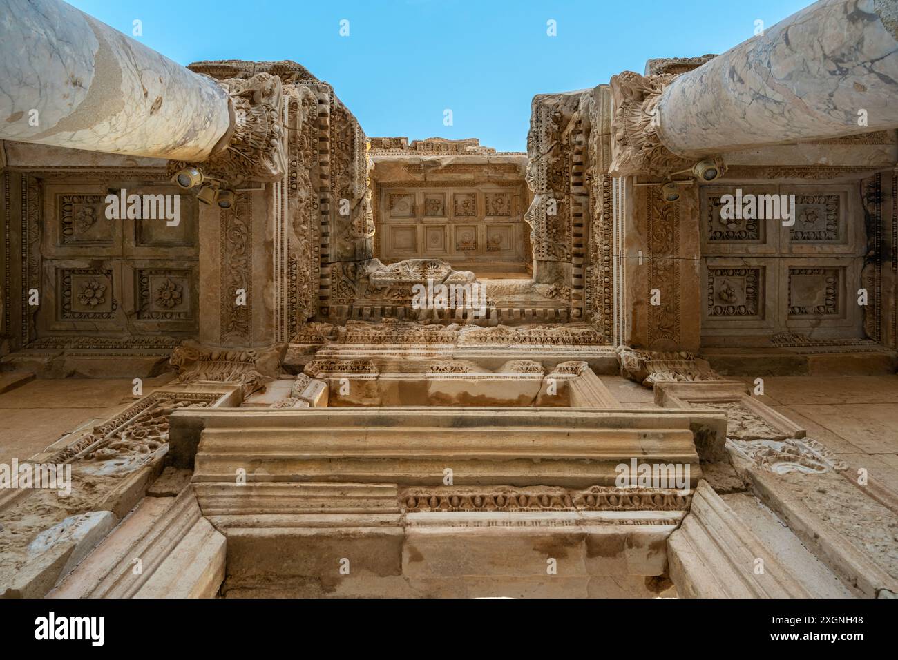 Celsus library in the Ancient City of Ephesus with its magnificent view ...
