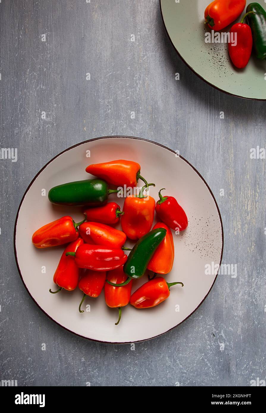 Mini sweet pepper, set, colored peppers, top view, no people ...