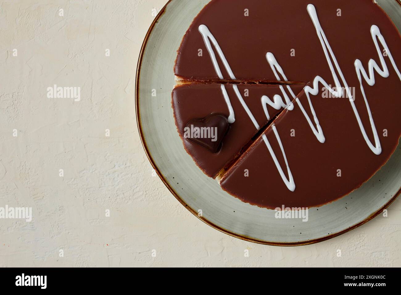 Bird's milk cake, top view, breakfast, love, chocolate heart Stock ...