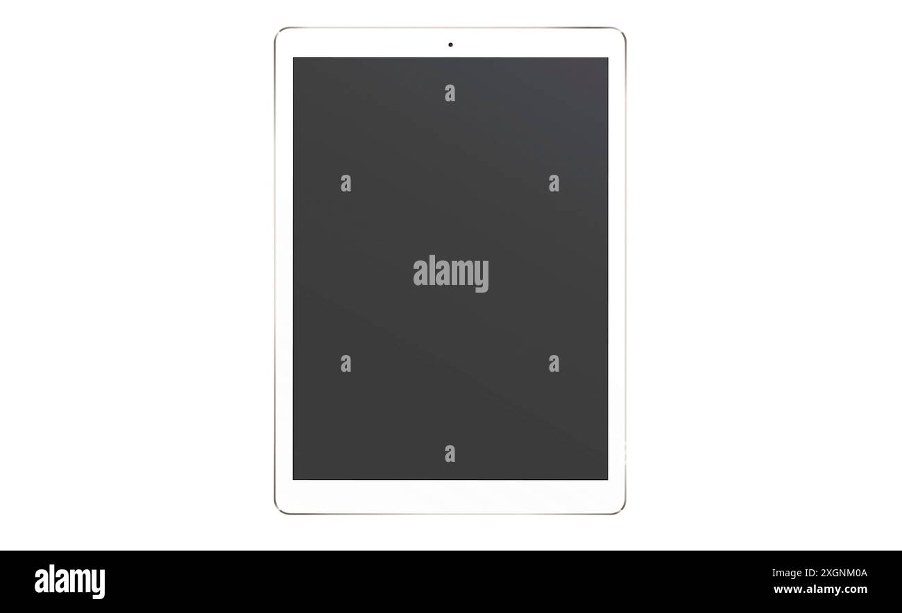 White-framed tablet with a black screen, exuding a minimalistic and ...