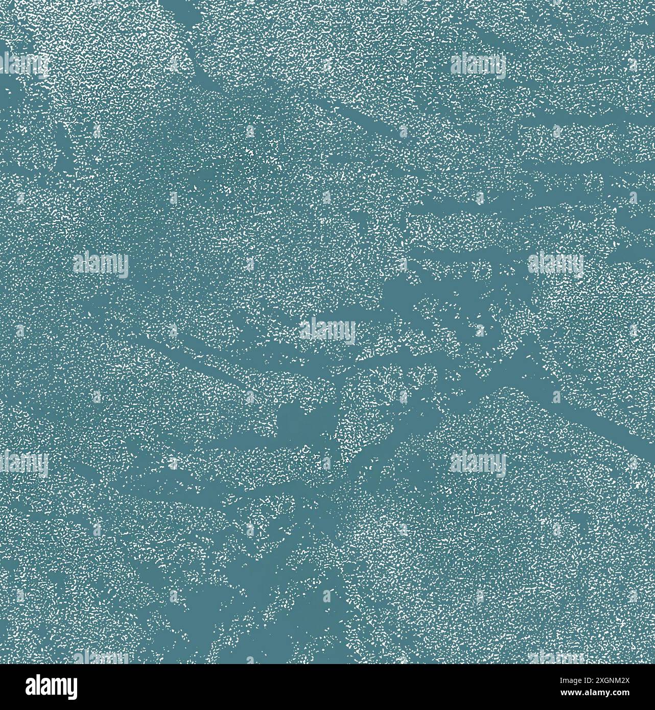 An abstract image with a rough, granular blue texture, featuring an ...