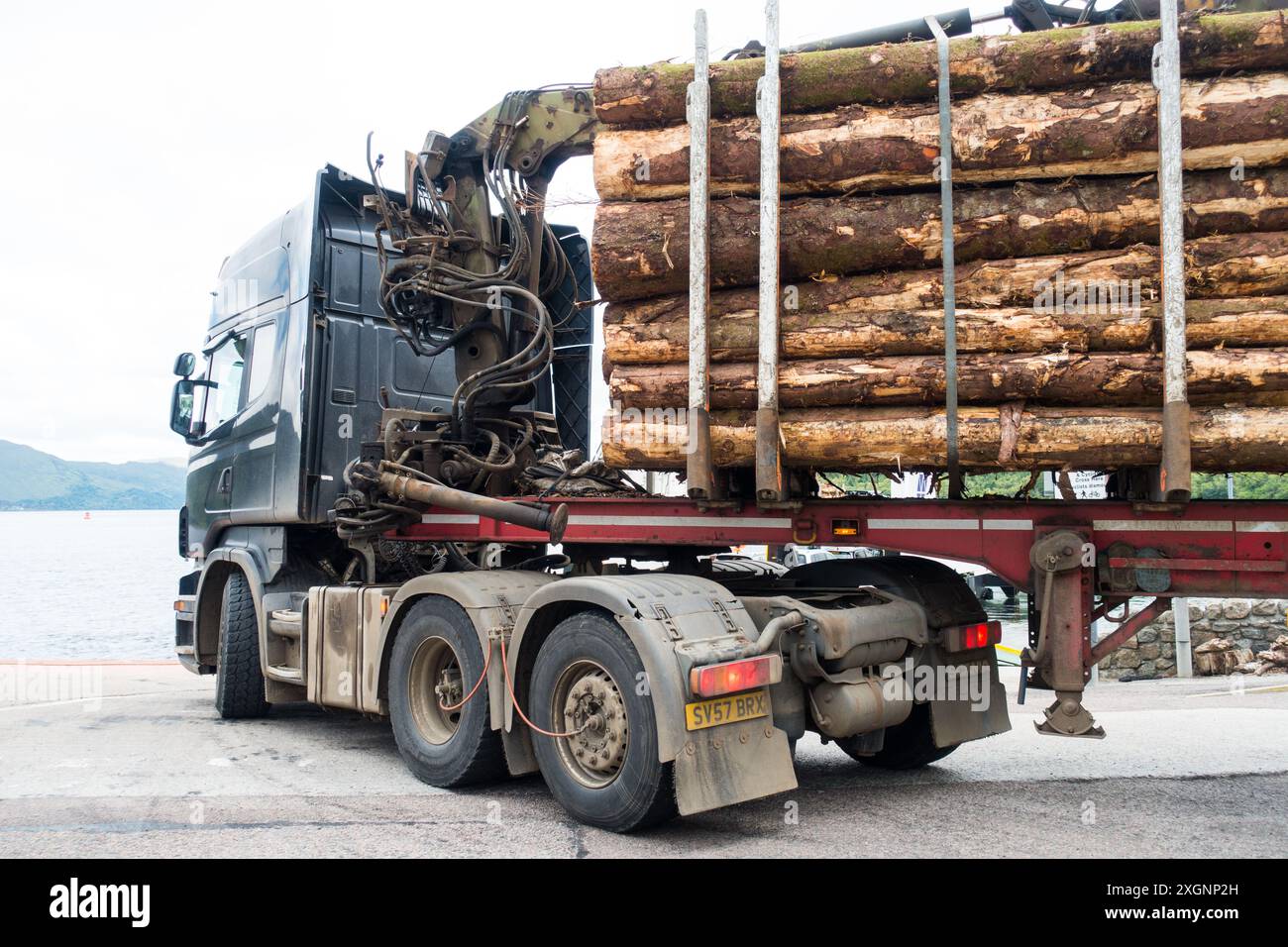 Timber Truck boarding ferry at Argour, Fort Willam,Lochaber,Scotland ...
