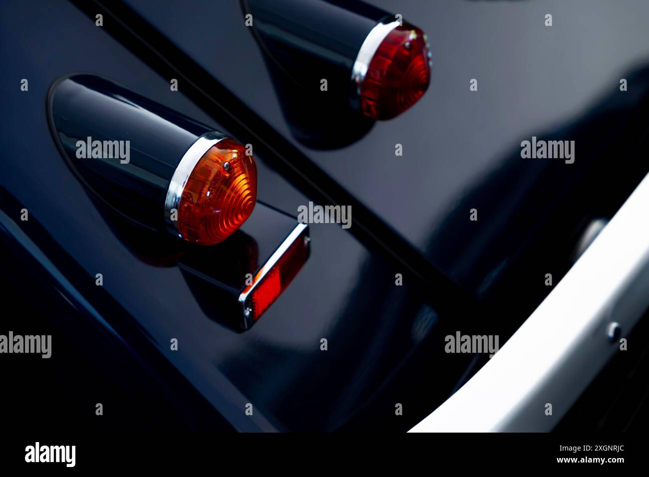 Car Lamps on the Back of a an Old Classic Car in Switzerland Stock ...