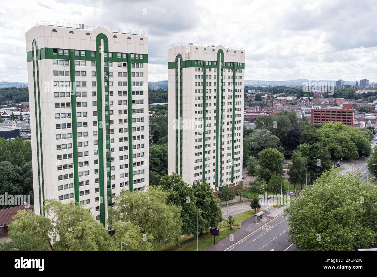 A view of the Lancashire Hill housing estate in Stockport, Greater ...