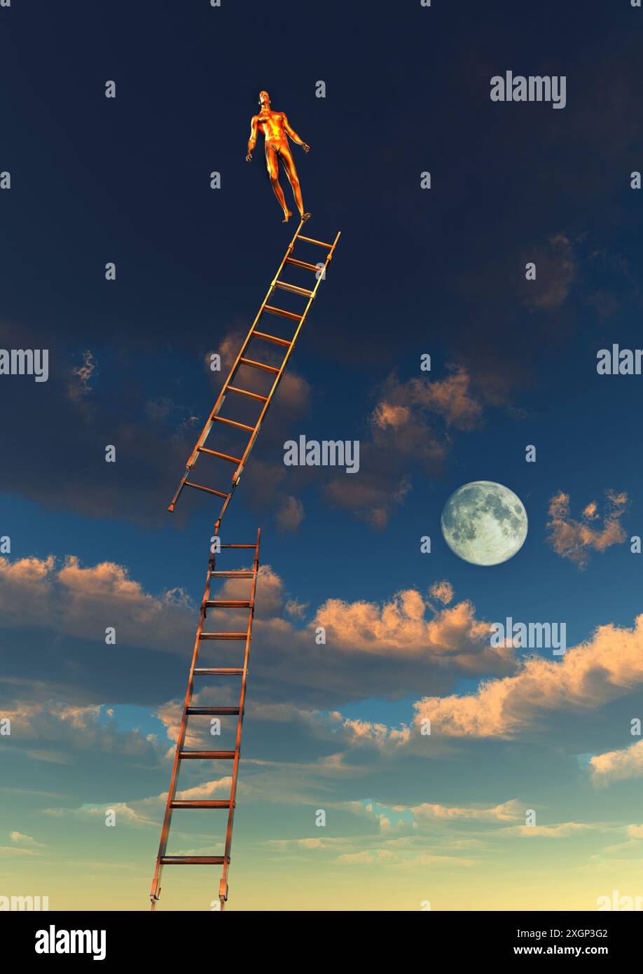 Balancing on ladder hi-res stock photography and images - Alamy