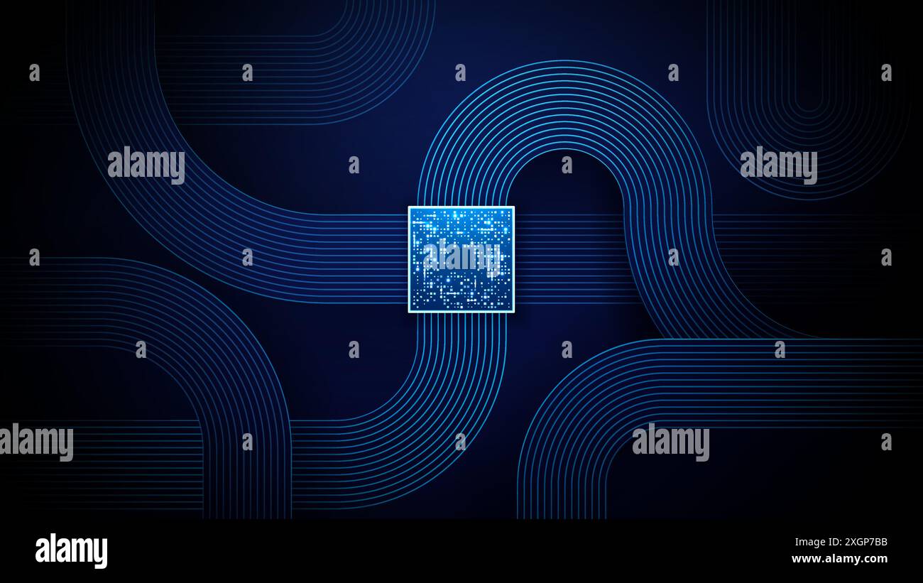 Technology innovation background. CPU processor and flat cable pattern Stock Vector Image & Art ...