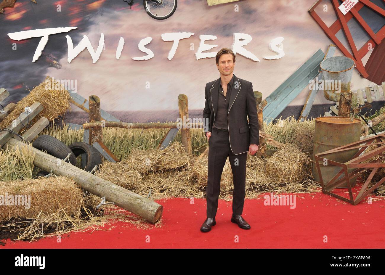 Glen Powell at the "Twisters" European film premiere, Cineworld ...