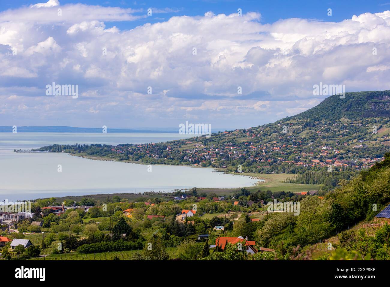 Beautiful landscape from Lake Balaton, mountain Badacsony Stock Photo ...