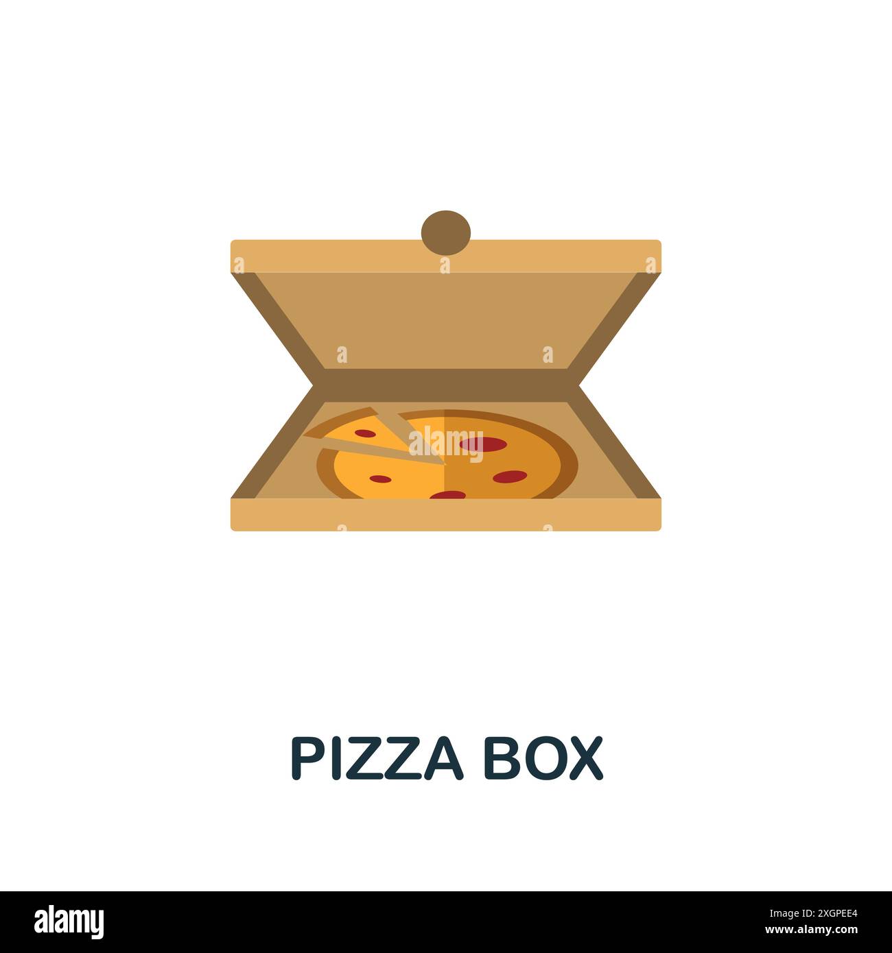 Pizza Box flat icon. Colored sign from take away service collection ...