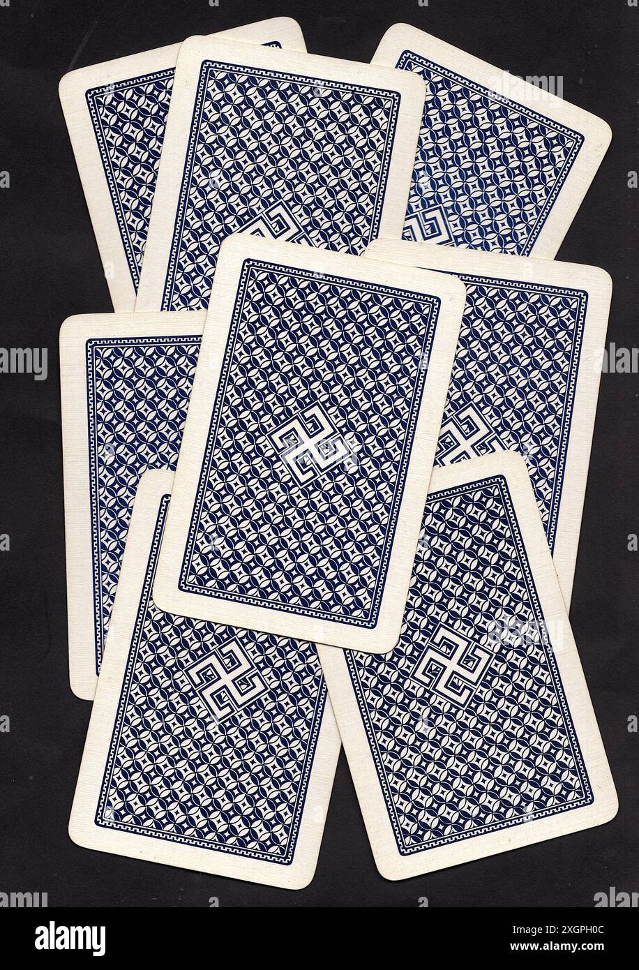 Vintage playing card backs on a black background Stock Photo - Alamy