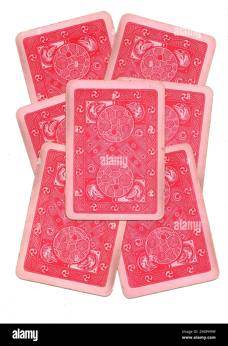 Vintage playing card backs on a white background Stock Photo - Alamy