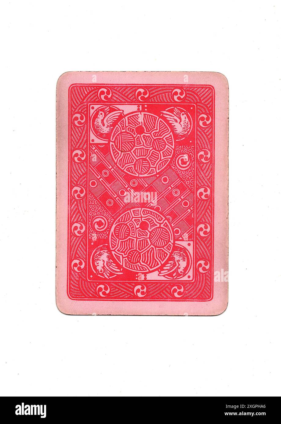 A vintage playing card back on a white background Stock Photo - Alamy